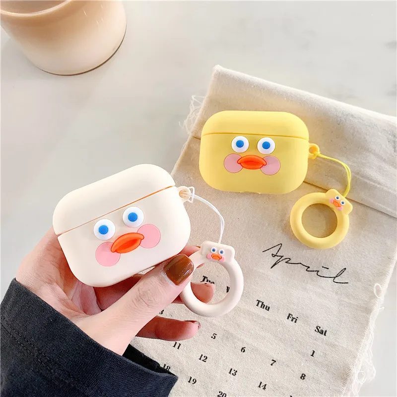For Airpods Pro 3D Cute Cartoon Duck Chick Earpods Case for Apple ...