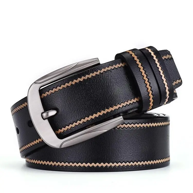 Wholesale Of Men's Two-layer Leather Leather Belt With Needle Buckle In ...