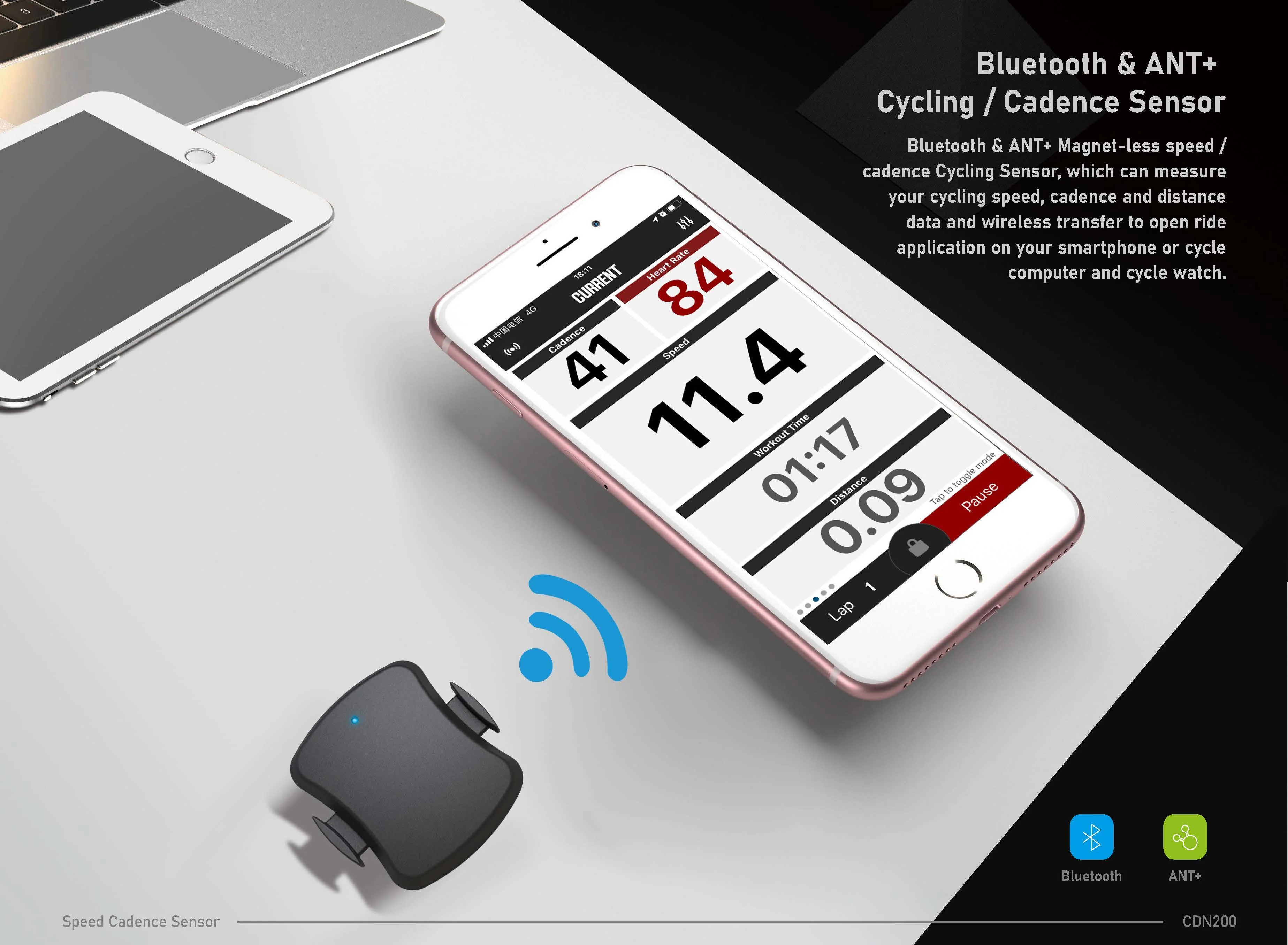 Trileek Water Proof 67 Speed Sensor Bike Speed Cadence Sensor For ...