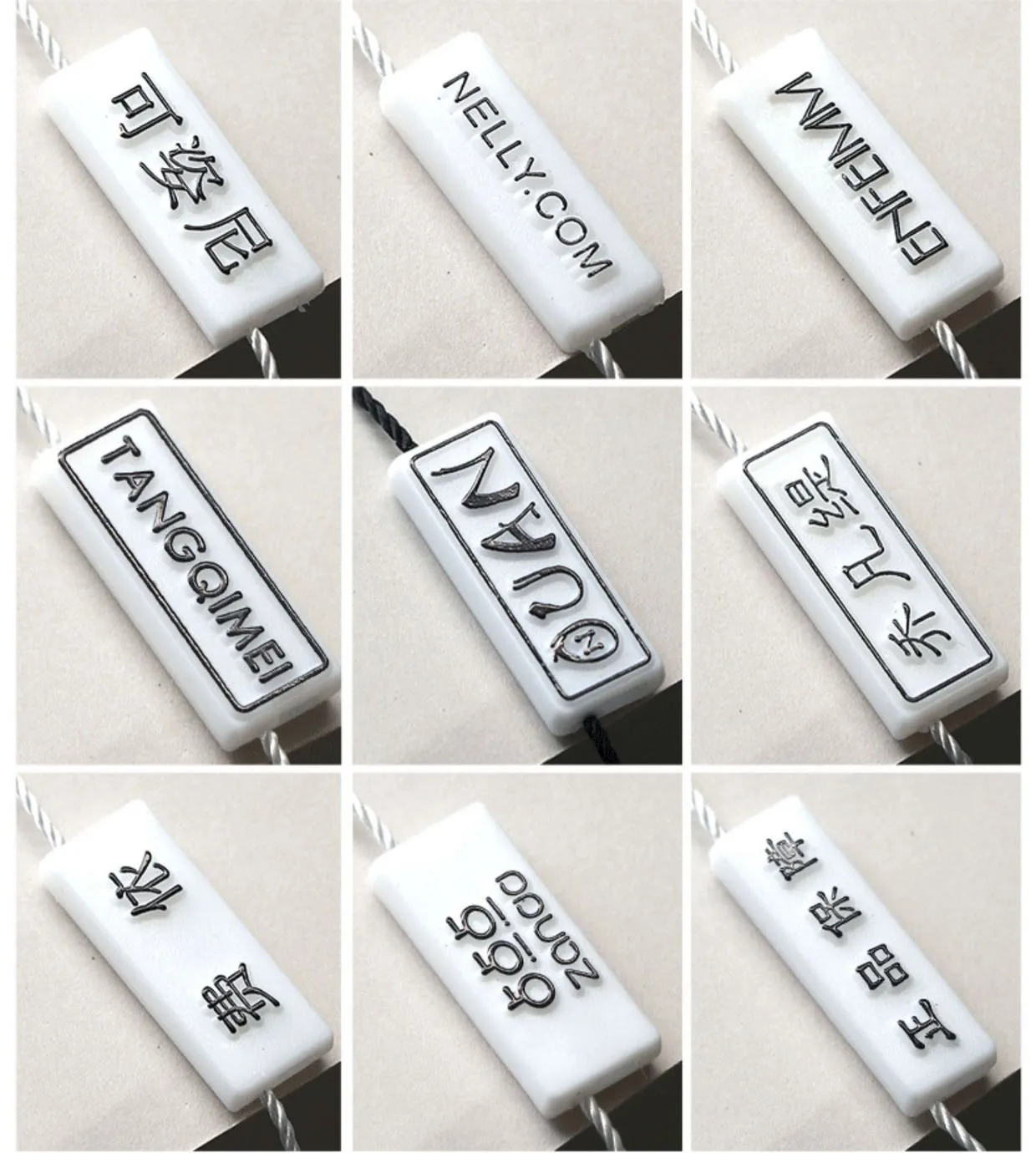 Custom Snap Label Fasteners Embossed Logo Swing Loop Hang Tags Seal ...