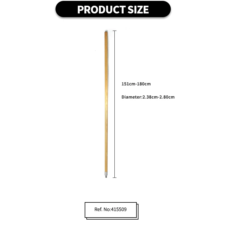 60/70inch Pine Wood Broom Handle Rod With Threaded Metal Tip Natural ...