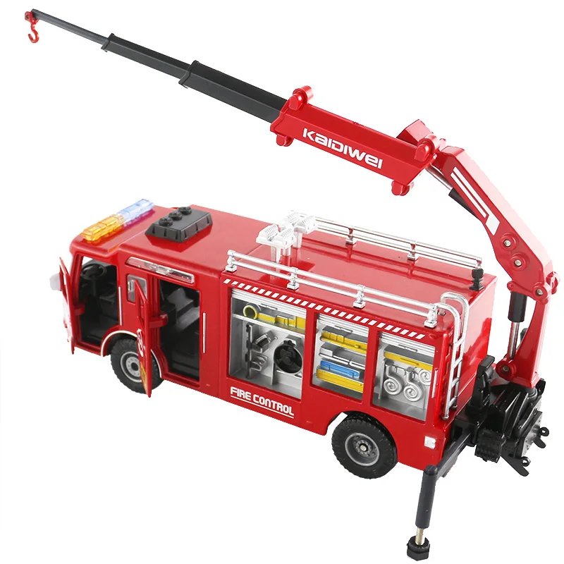 KDW Alloy Fire Engine Model Toy 1:50scale Diecast Rescue Vehicle