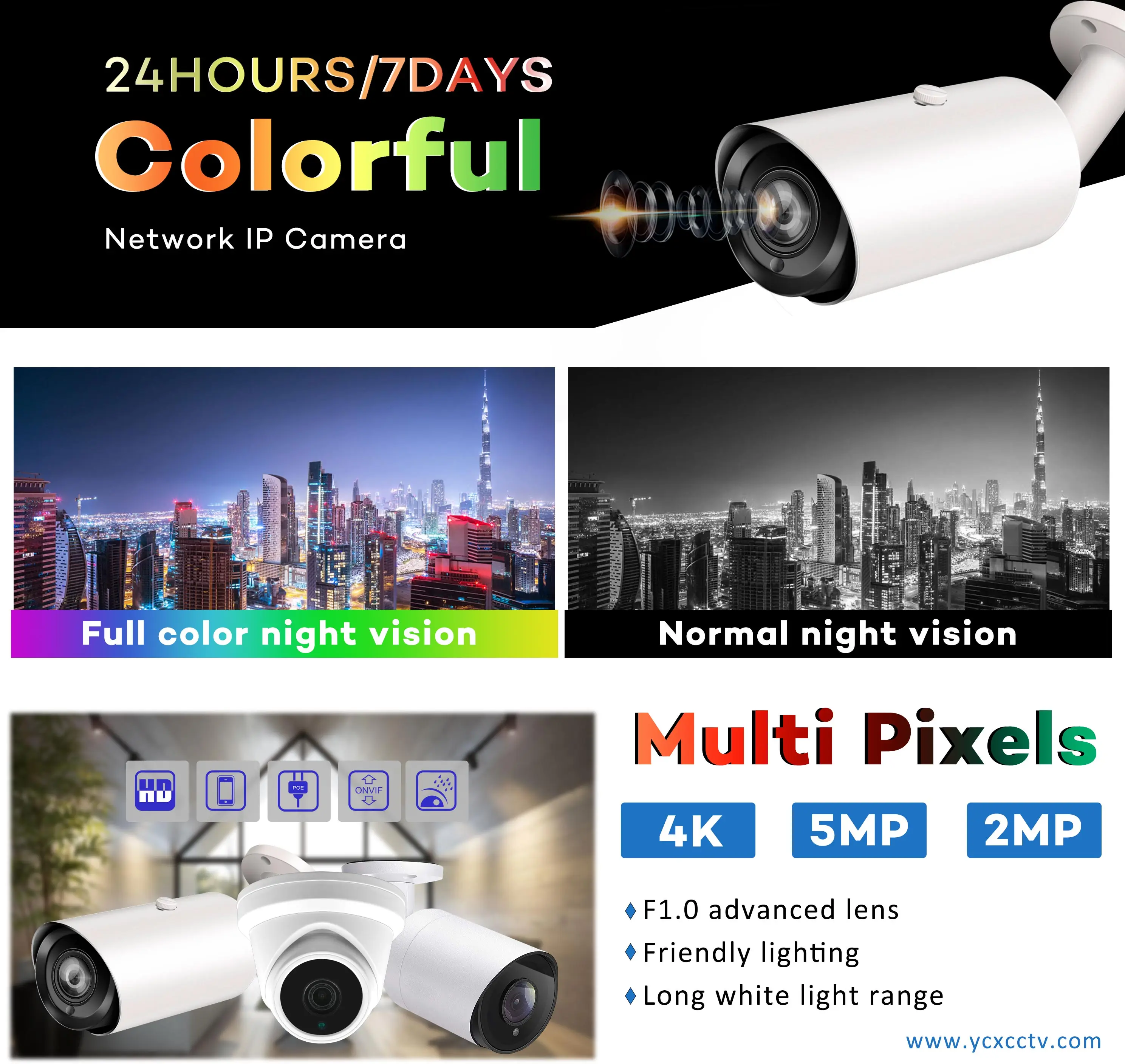 Hik Compatible OEM Colorvu 2MP 5MP 8MP UHD Turret 4 in 1 Analog Camera ...