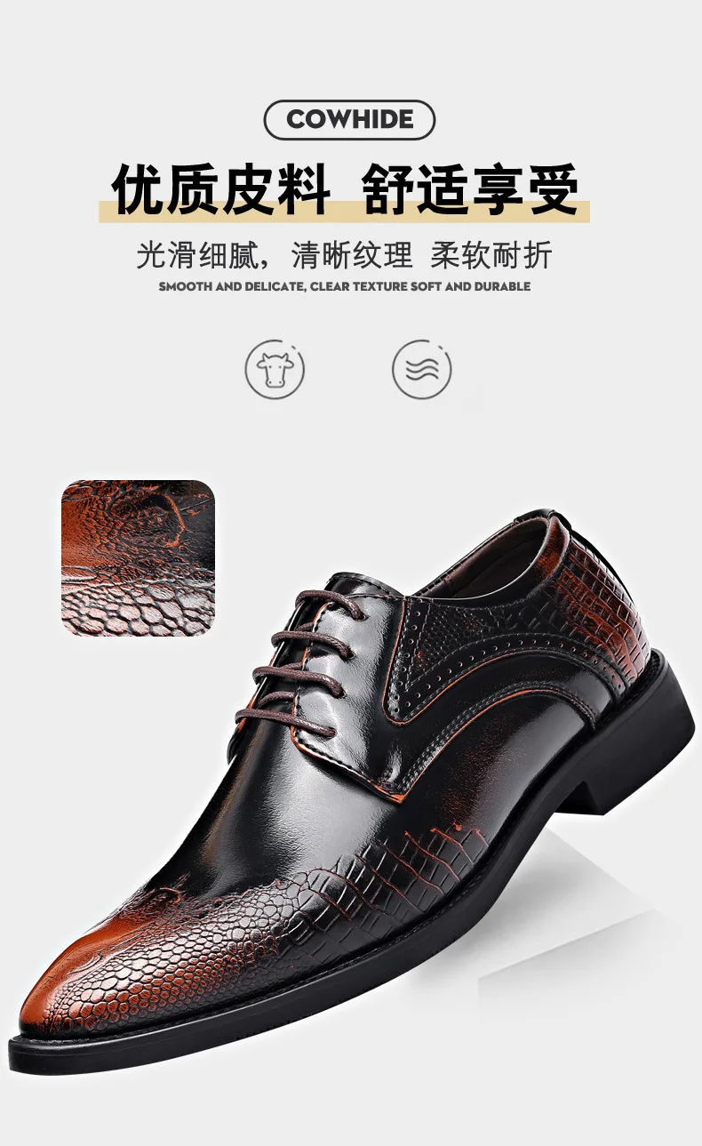 Men's Versatile Fitted Leather Dress Shoes Autumn Style Loafers Plus ...