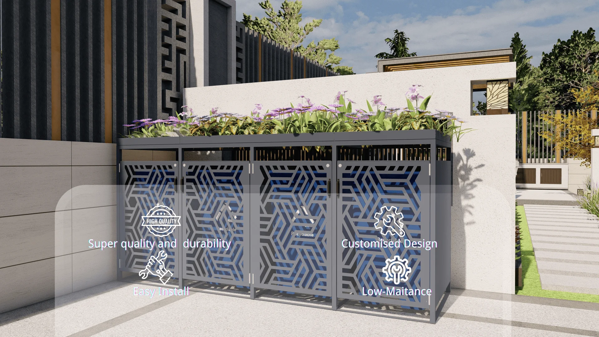 Eco-friendly Metal Garbage Bins for Outdoor Waste Management