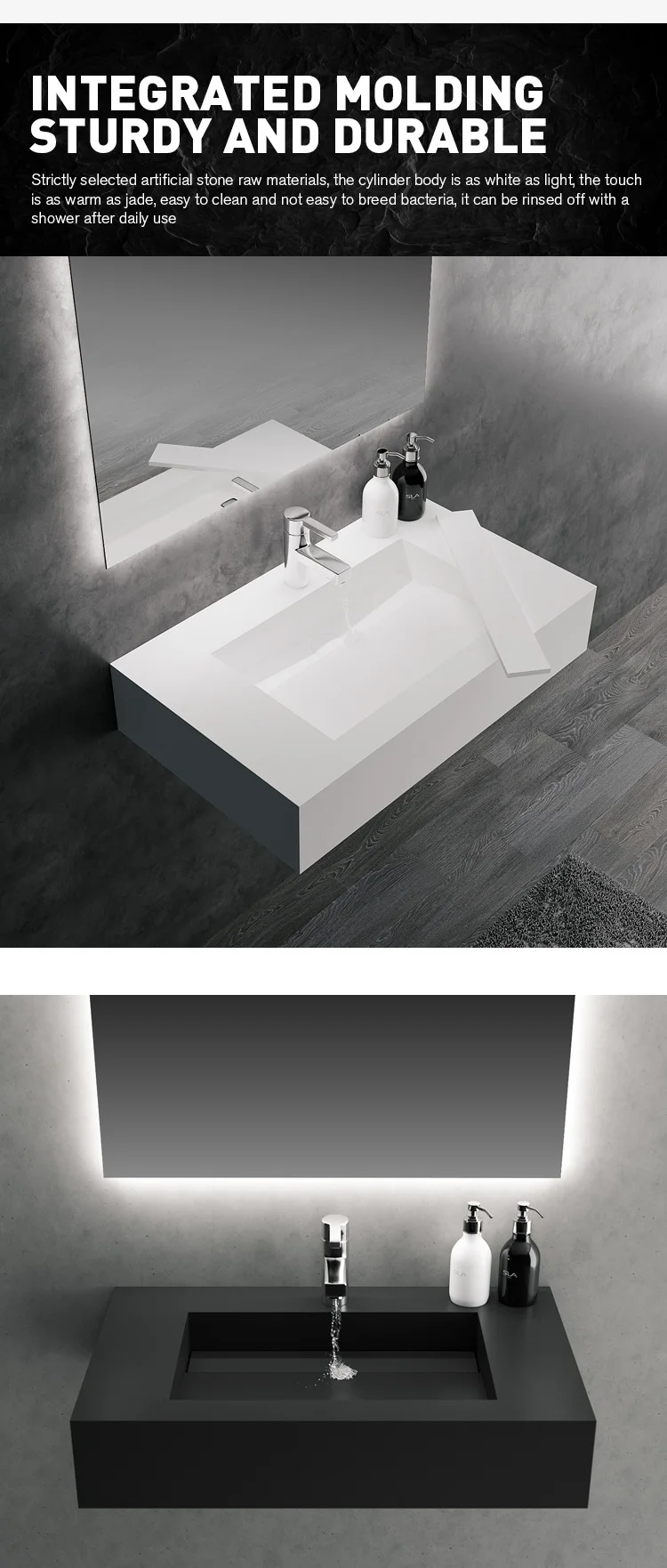 Australian Modern Italian Solid Surface Bathroom Vanity Basin Sink Long ...