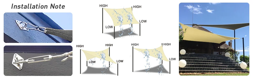 Outdoor Use Carport Gardenline Sun Fabric Sail Shade Waterproof Wpc Sun ...