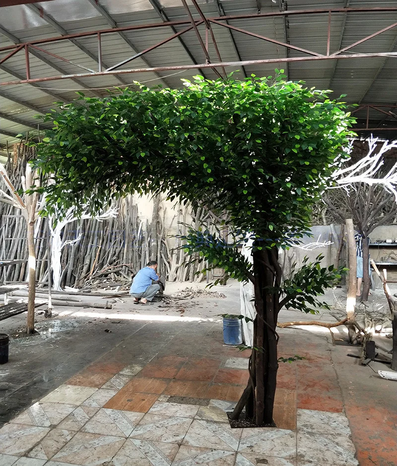 Forest Wedding Decor Silk Artificial Banyan Tree Tabletop White And ...