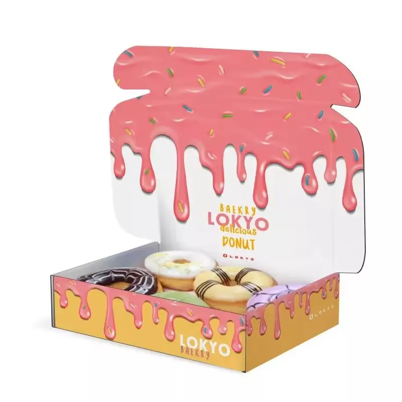 New Fashion Donuts Box Packaging Food Grade Donut Cookies Paper Box ...