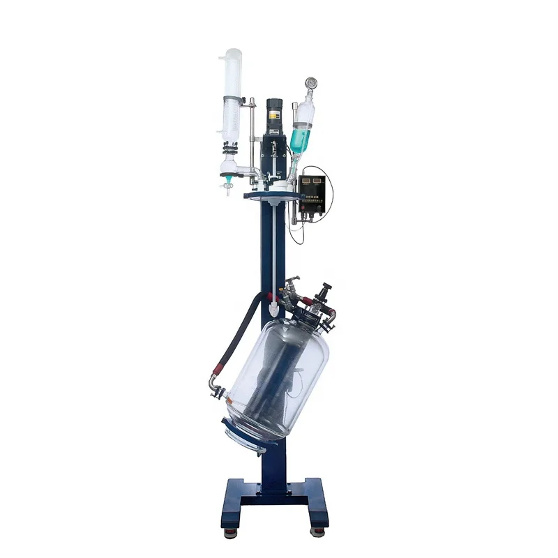 20l Lab Vacuum Mixing Reaction Vessel Reactor Cylindrical Glass ...