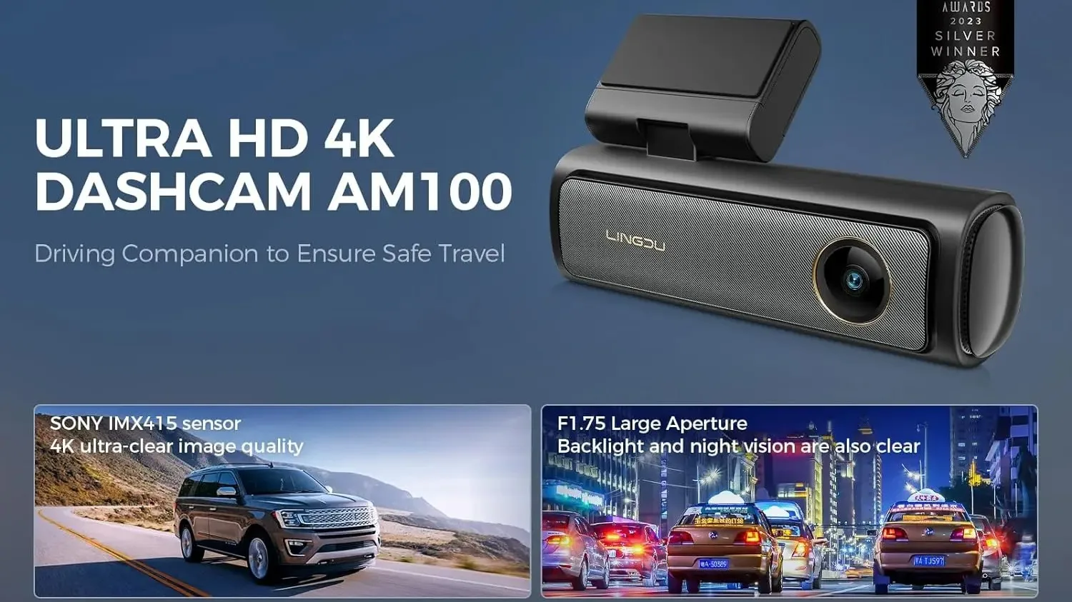 3 Channel No Screen Voice Control Driving Recorder Front And Rear ...