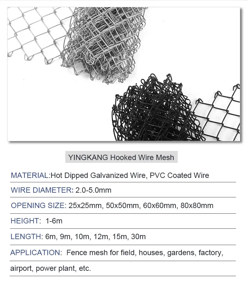 Galvanized Chain Link Wire Mesh Fence Farm Price Per Roll - Buy Chain ...