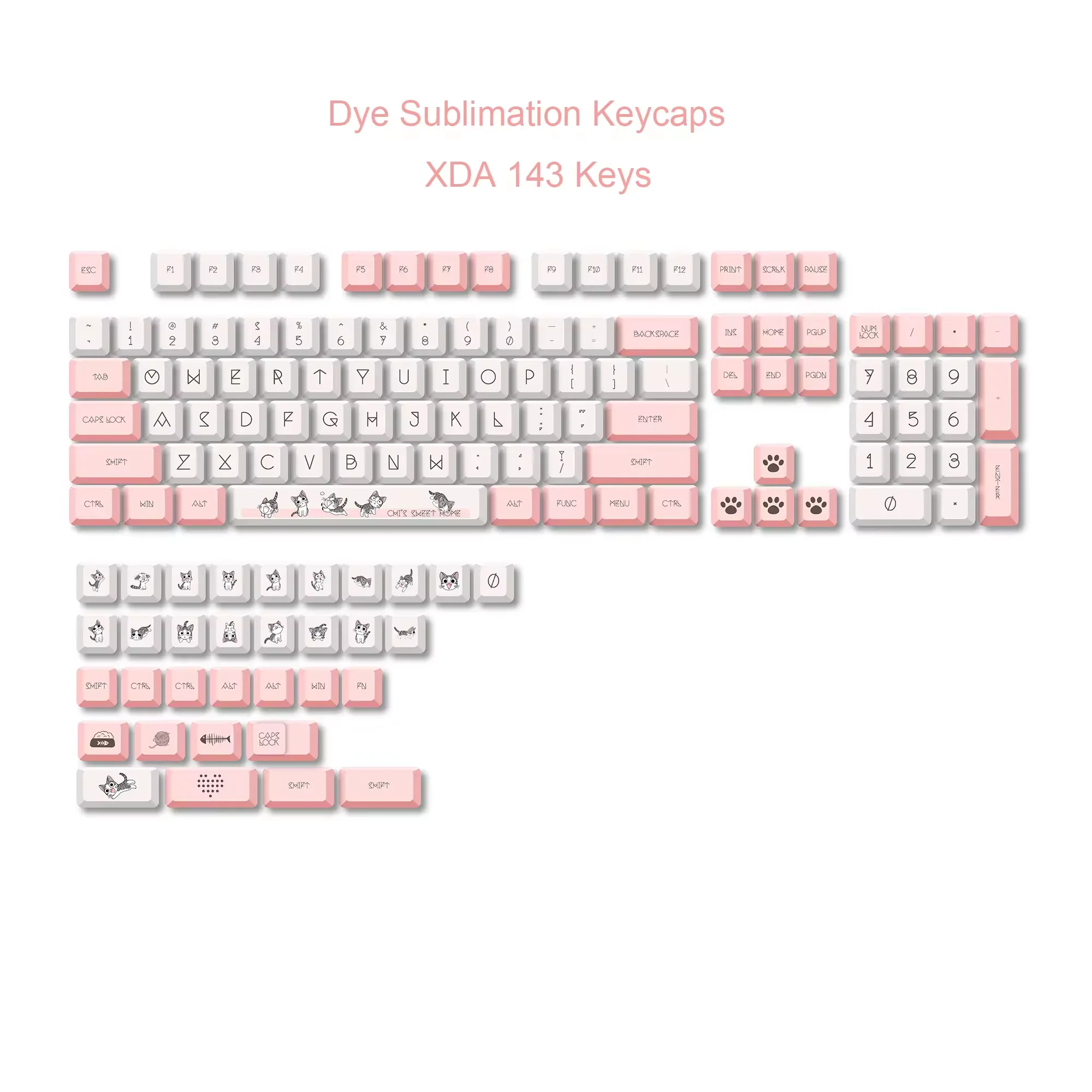 Factory Oem Dye Sub Pbt Keycaps Xda Cherry Mda Profile Special Keycaps ...