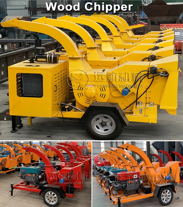 Wood Shredder Tree Branch Sawdust Chip Wood Grinder Diesel Wood Chipper ...