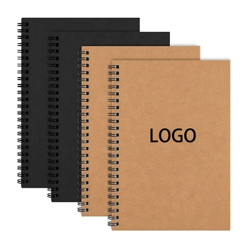 Brown Kraft Paper Cover Coil Notebook 60 Sheets120 Pages Lined Paper ...