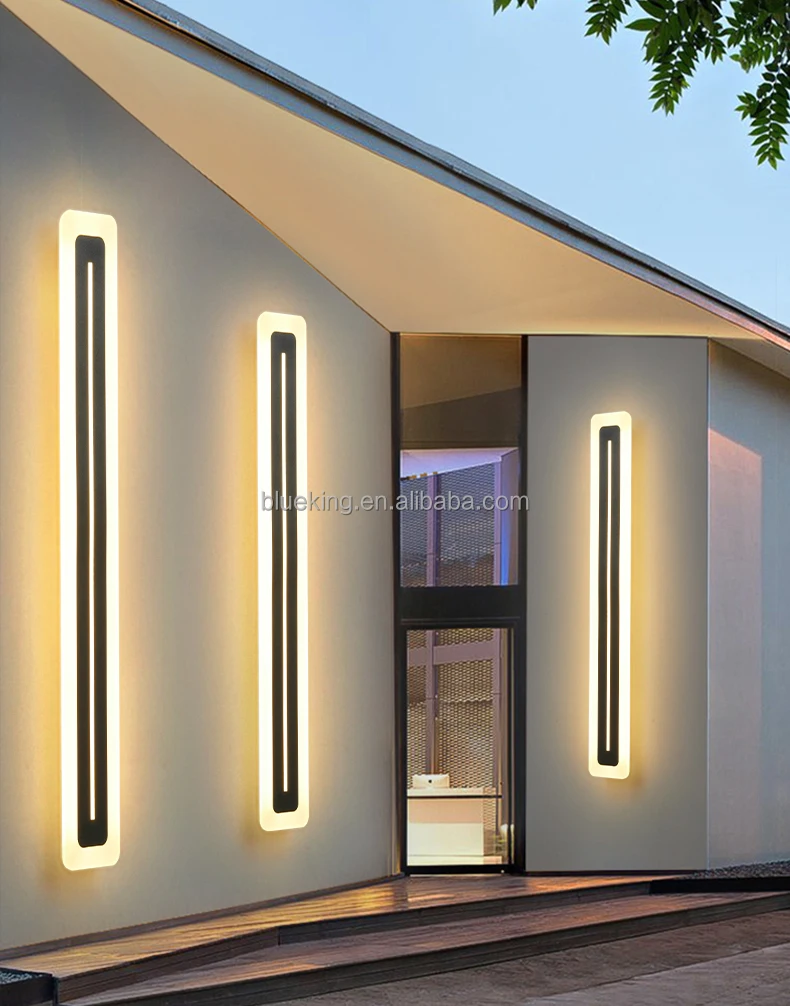 Home Black Minalist Exterior Long Rectangle LED Linear Strip Waterproof ...