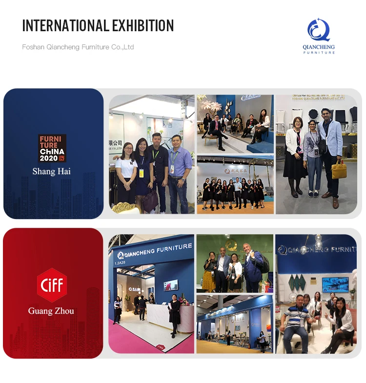 Qiancheng Modern Luxury Furnitures Mirror Golden Dinners Table Dining ...