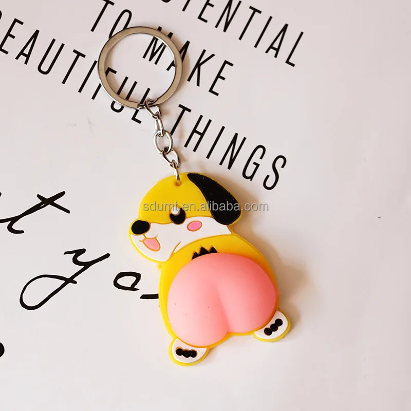 Cute Cartoon Corgi Dog Metal Key Chains Pvc Soft Rubber Car Key ...