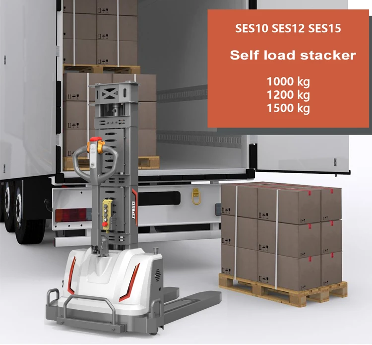 1 Ton Electric Forklift Pallet Stacker Customized Self Load Stacker ...