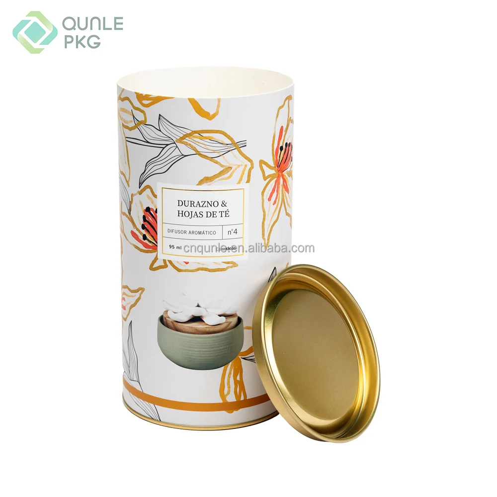 Custom Sample Round Candle Box Packaging with logo for Paper Tube Box ...