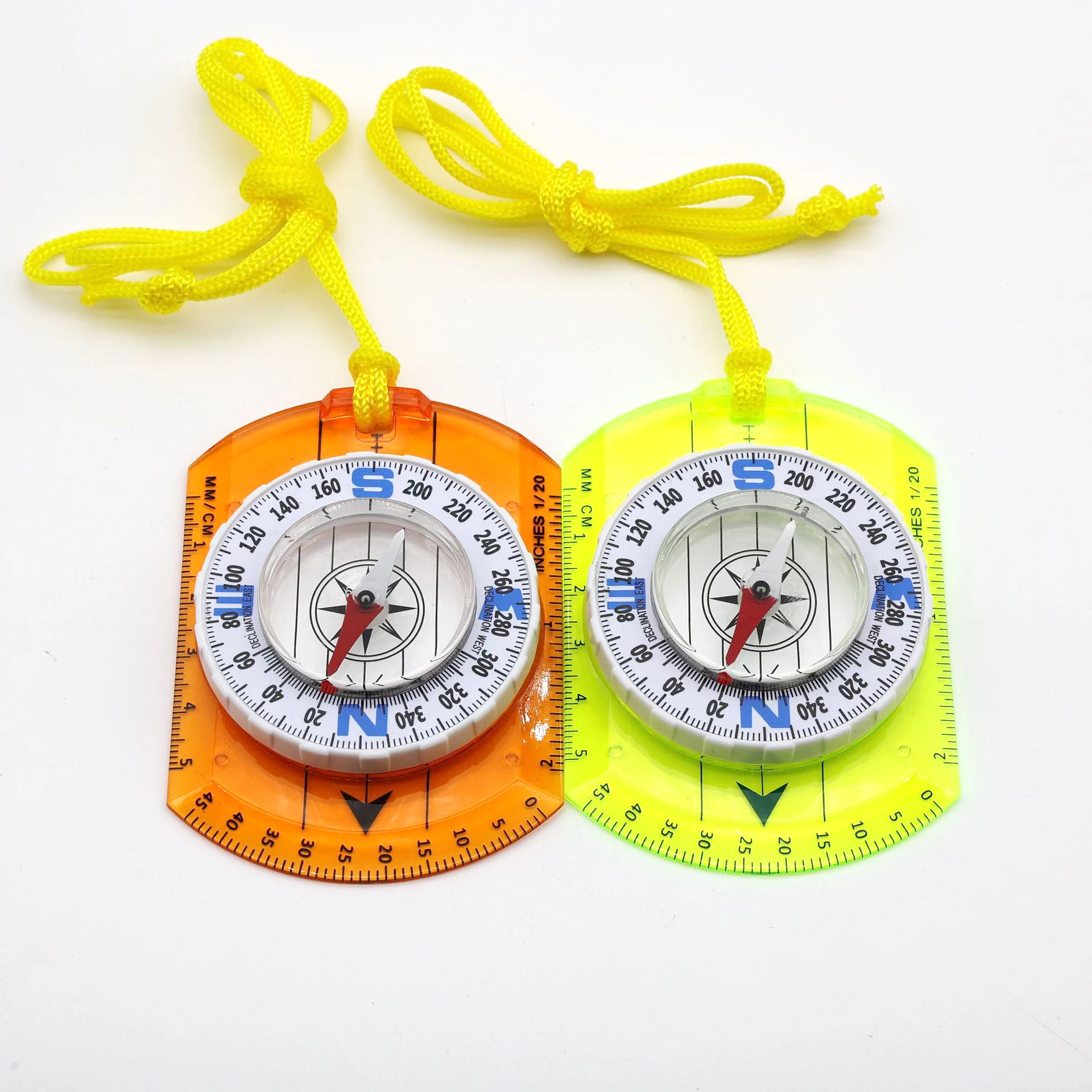 Acrylic Light Green Portable Orienteering Scale Ruler Protractor Pocket ...