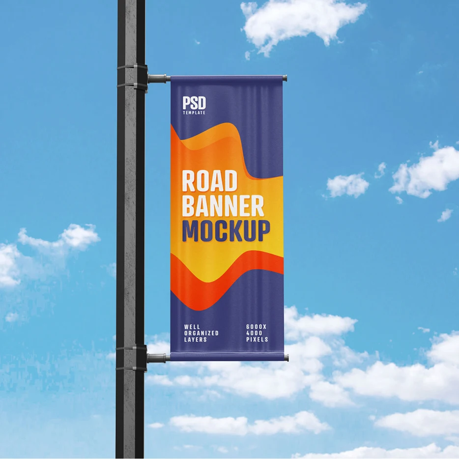Outdoor Advertising - Efficient Road Lamp Light Pole Banners
