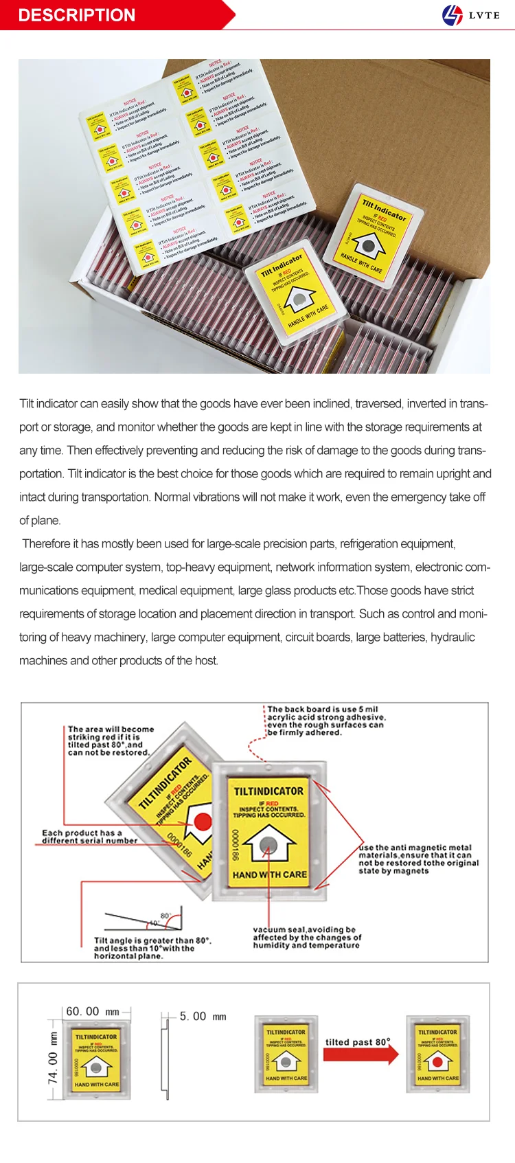 Wholesale Packaging Labels Impact Sensitive Pressure Test Tilt ...