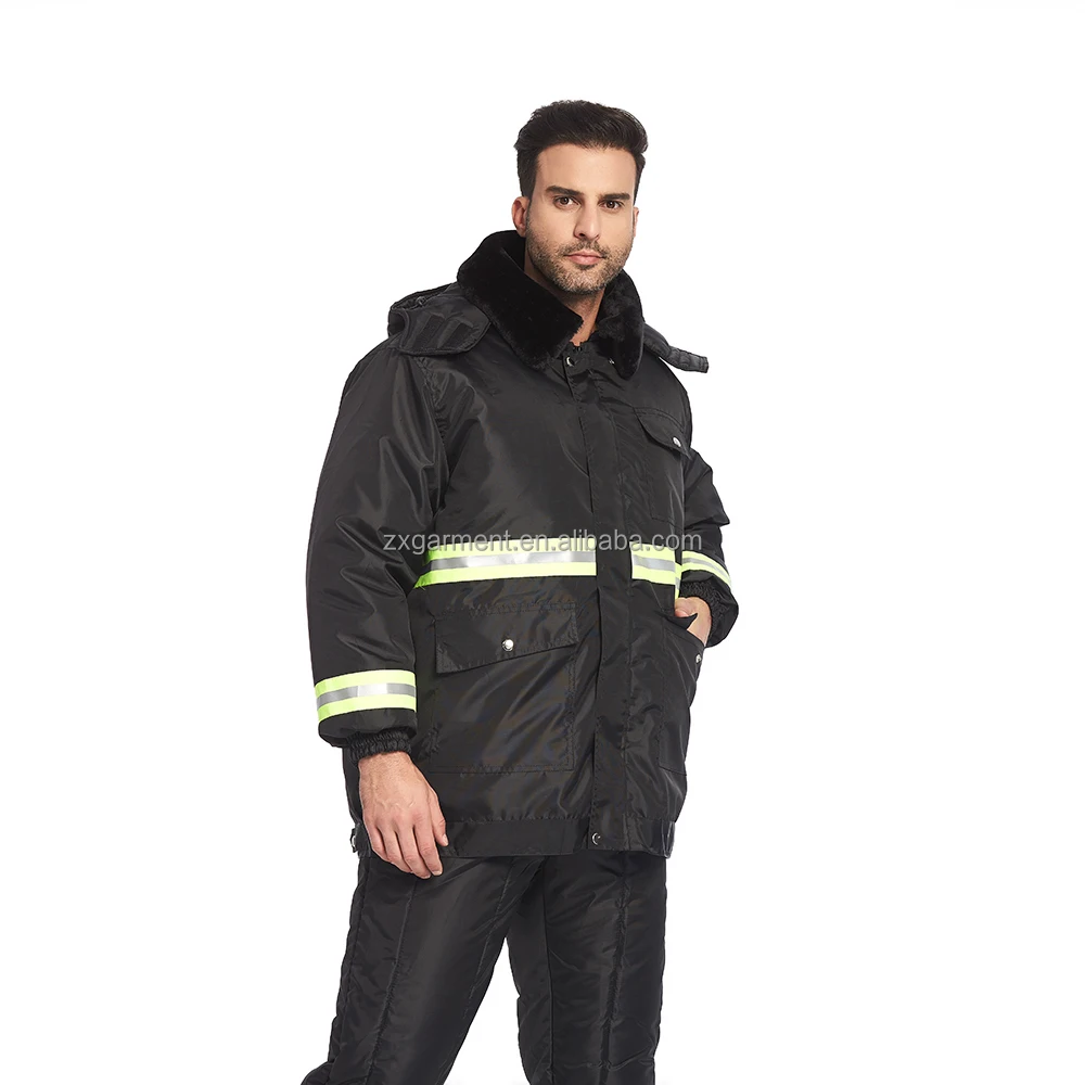 Winter Insulated Freezer Storage Jacket Bib Overall Sets Cold ...