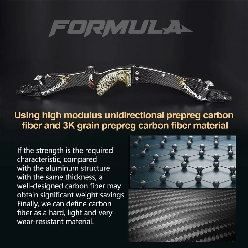 Nika Et-9 Formula Ilf Riser 25inch Archery 3k Carbon Fiber Rh Recurve ...