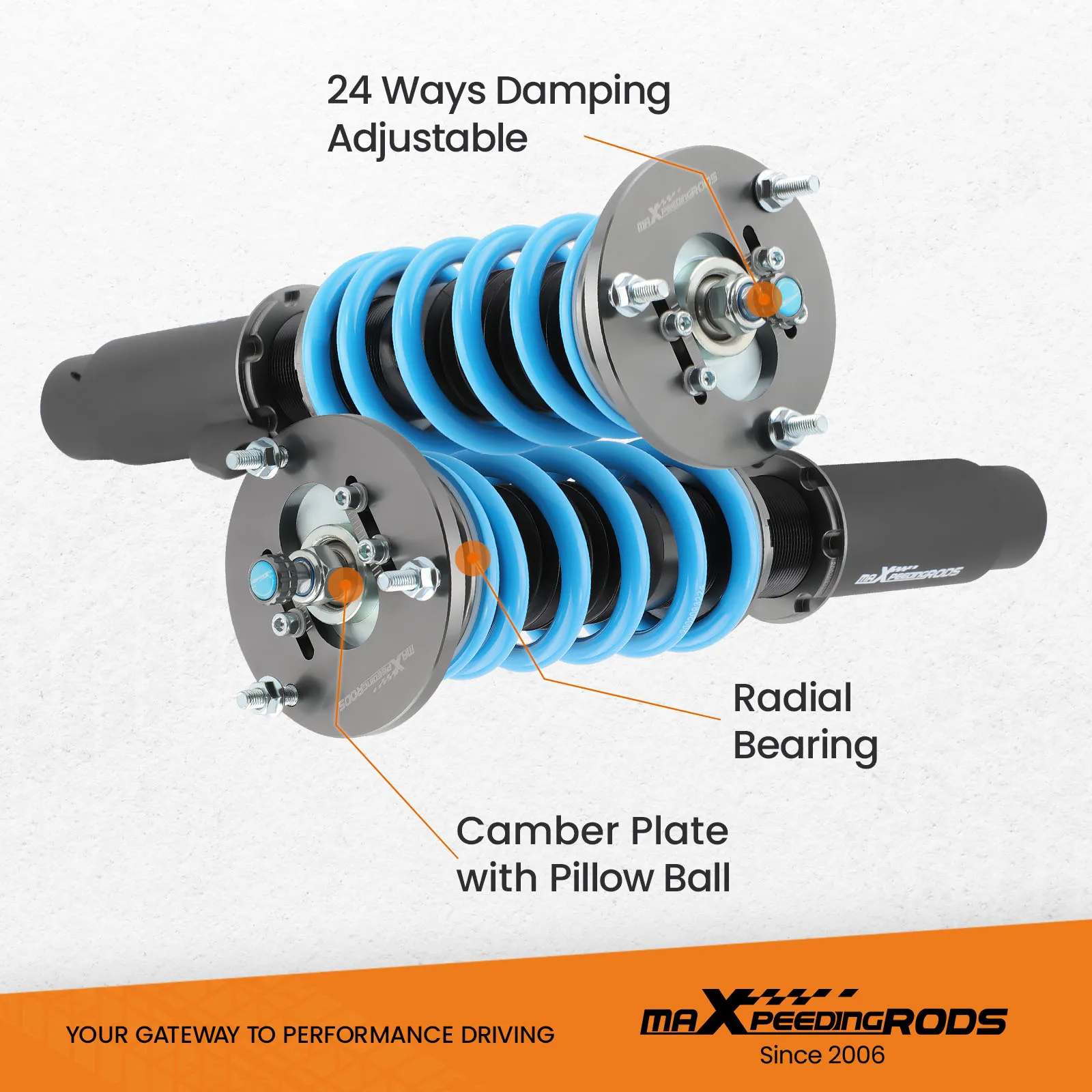 Maxpeedingrods Adjustable Coilovers Shock Kit for BMW 3 E46 - OEM