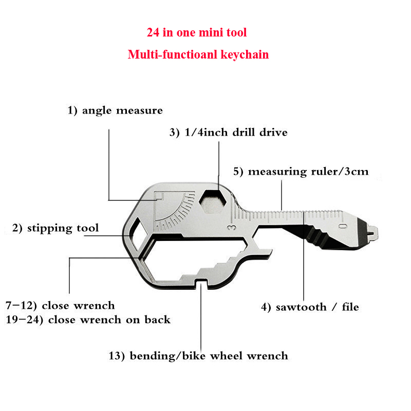 Custom Key Chain Tool 24 in One Multi Function Mini Tool| Alibaba.com
