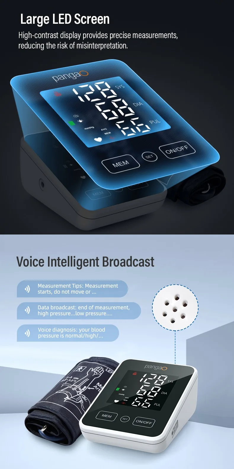 Pangao Portable Electric Sphygmomanometer Automatic Bp Checking Machine ...