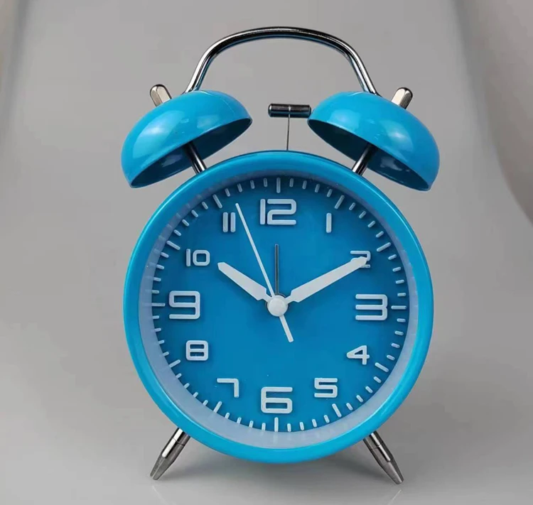 6 Inch Bell Alarm Clock Metal Alarm Clock 3d Dial Desk Table Clock For ...