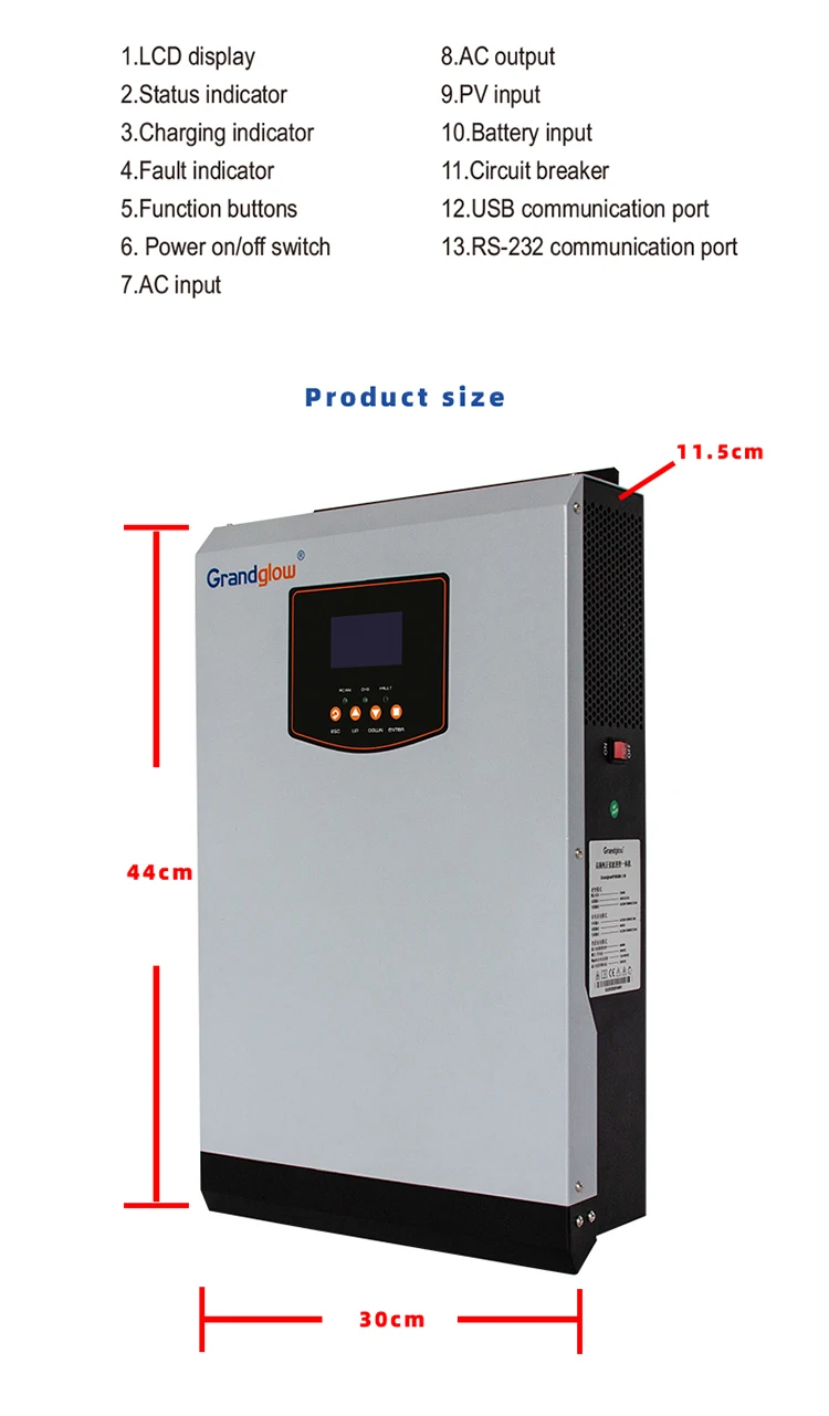 5500W off Grid Solar Inverter - 5KW Hybrid MPPT Solution
