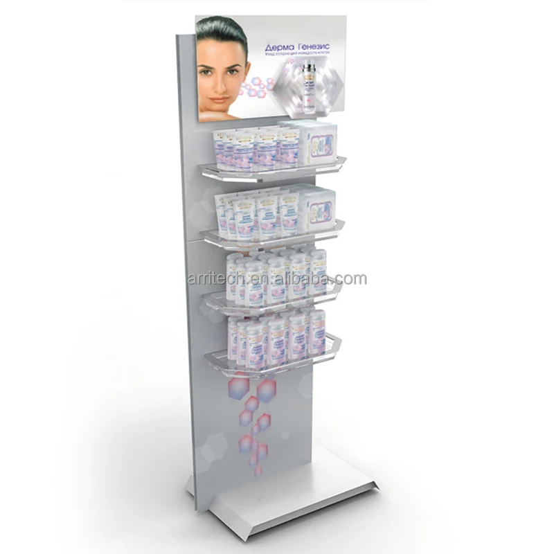 New Design Customizable Floor Standing Make-up Display Rack Acrylic ...