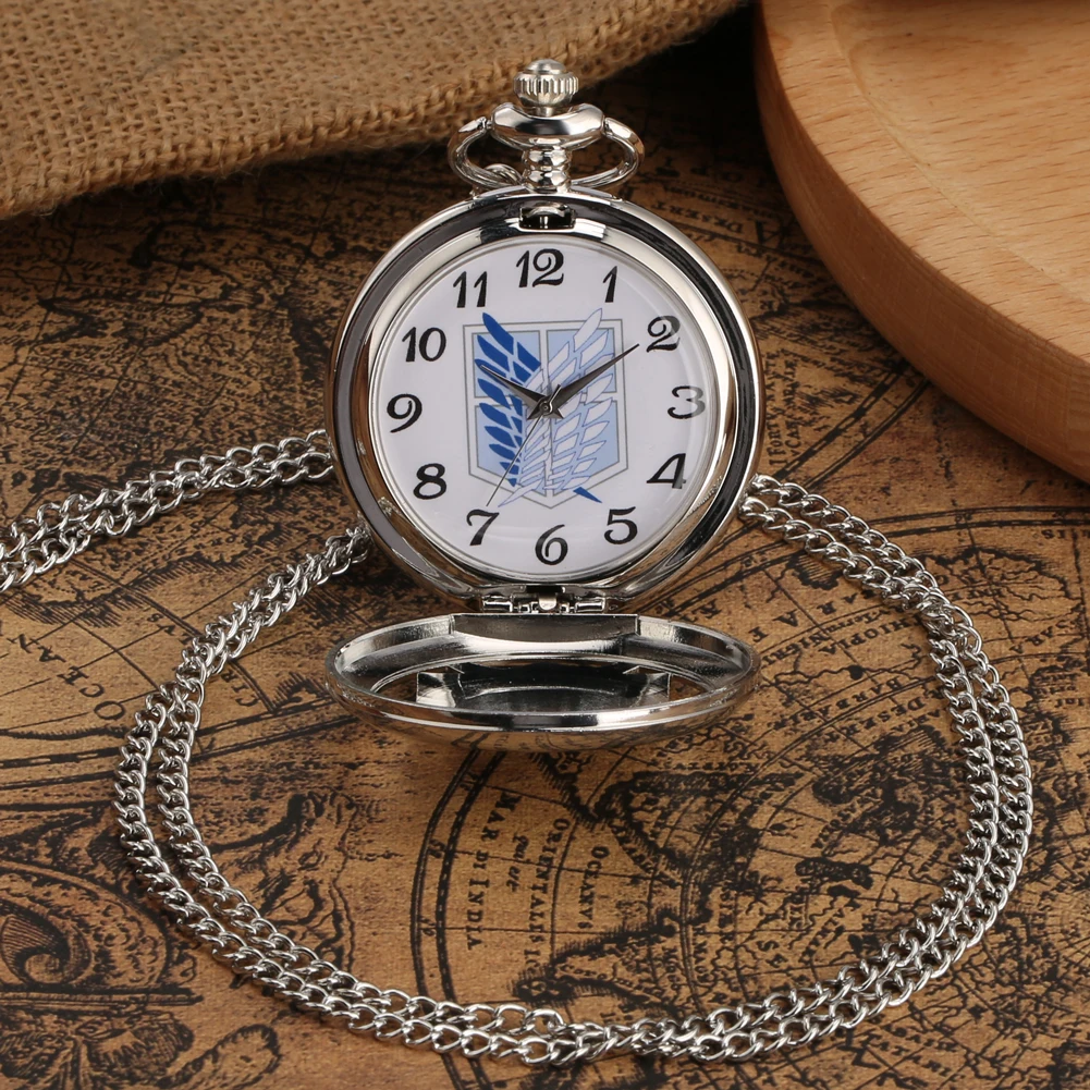 Retro Anime Pocket Watch Necklace Chain, Quartz Movement, Attack on ...