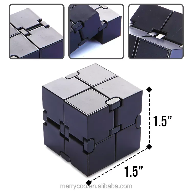Black Infinity Cube - Ultimate Fidget Tool for All Ages