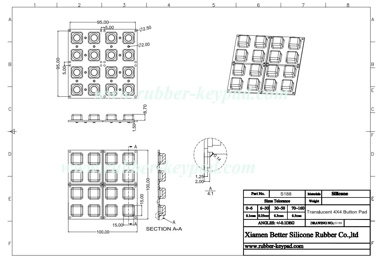 Custom Keypad 4x4 MIDI Keyboard Silicone Rubber Button Pad