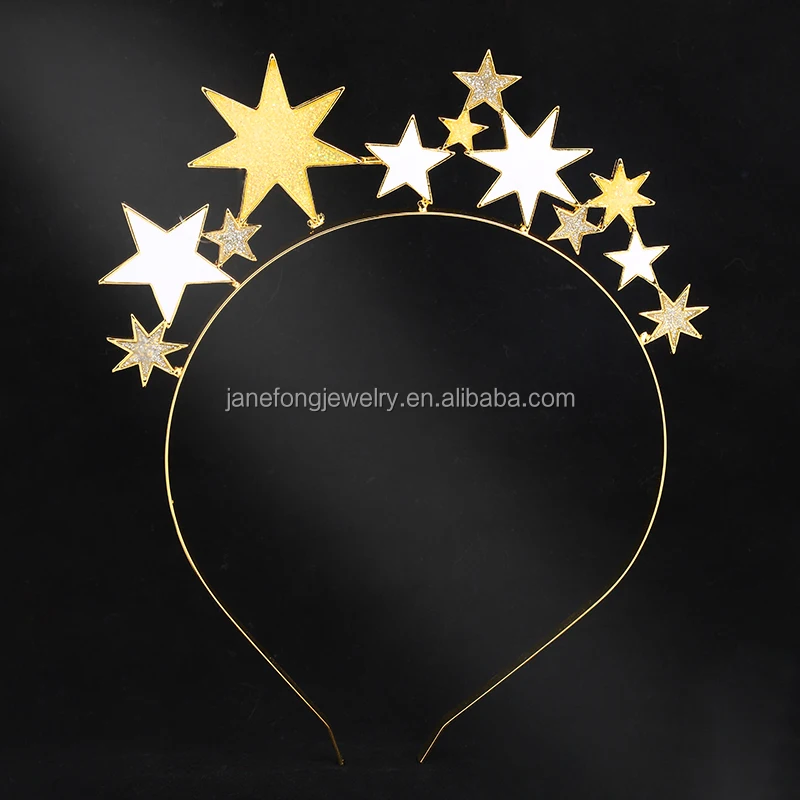 Enamel Rainbow Color Stars Shape Girl Tiara New Design Princess Metal ...