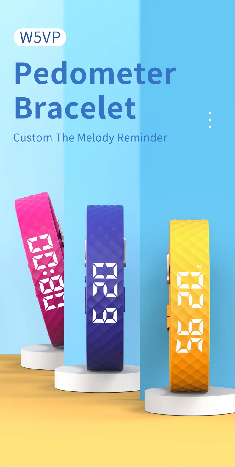 Watch Smart W5VP Laser Log Vibration Alarm Silicone 3d Pedometer ...