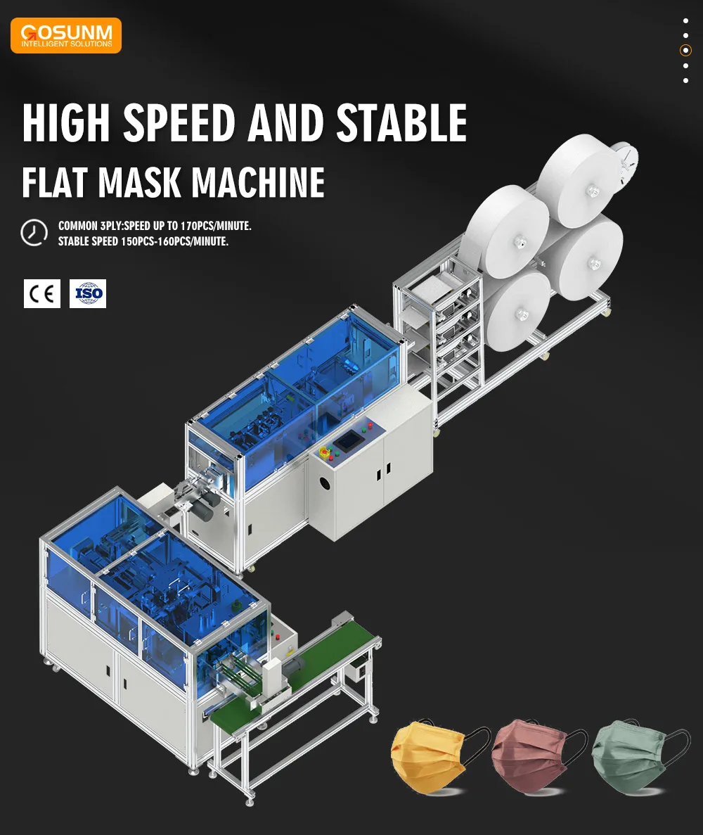 High Speed Automatic Flat Mask Machine Automatic Mask Production Line ...