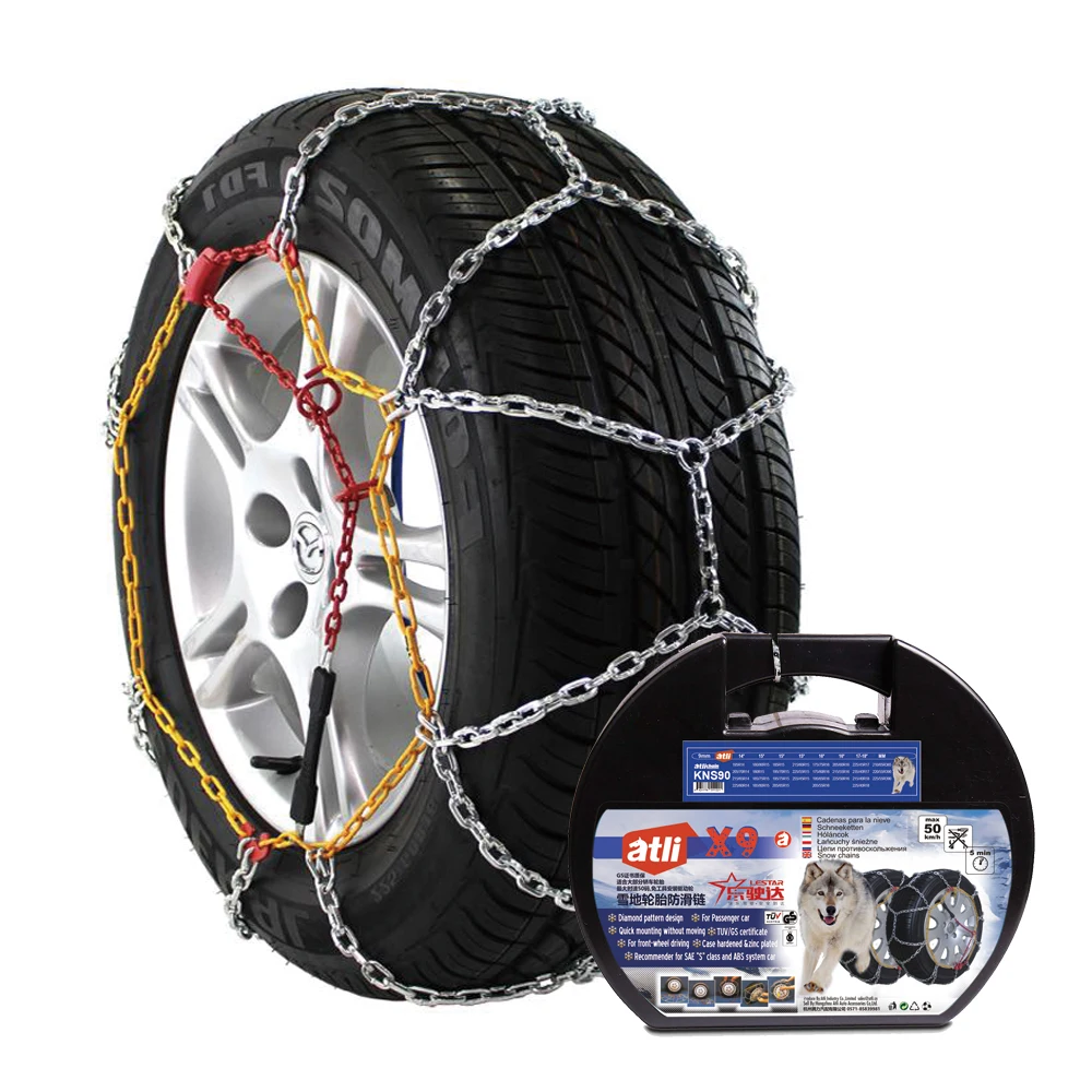Atlichain 9mm KNS Steel Quick Mounting Snow Chains for Passenger Cars ...