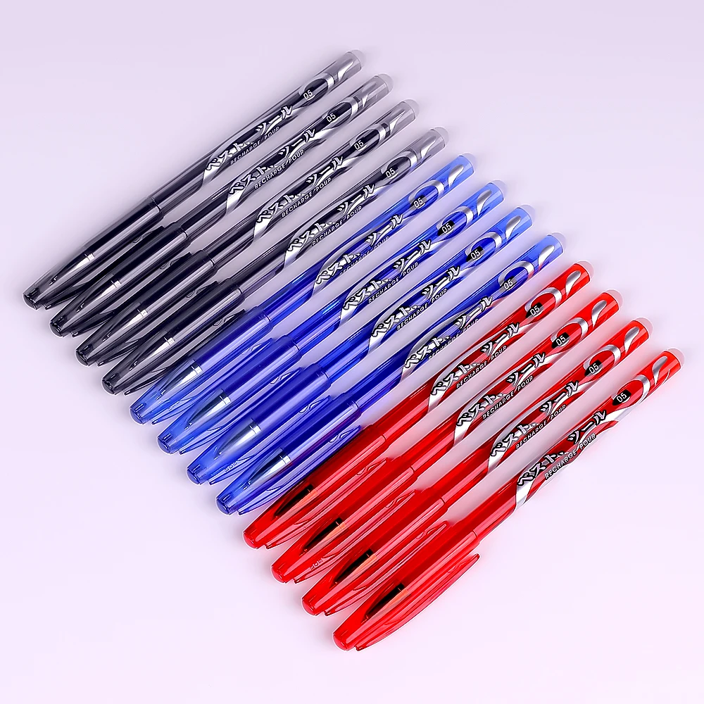 Student Erasable Pen Blue Black Red Thermal Erasable 0.5mm Cap-pulling ...