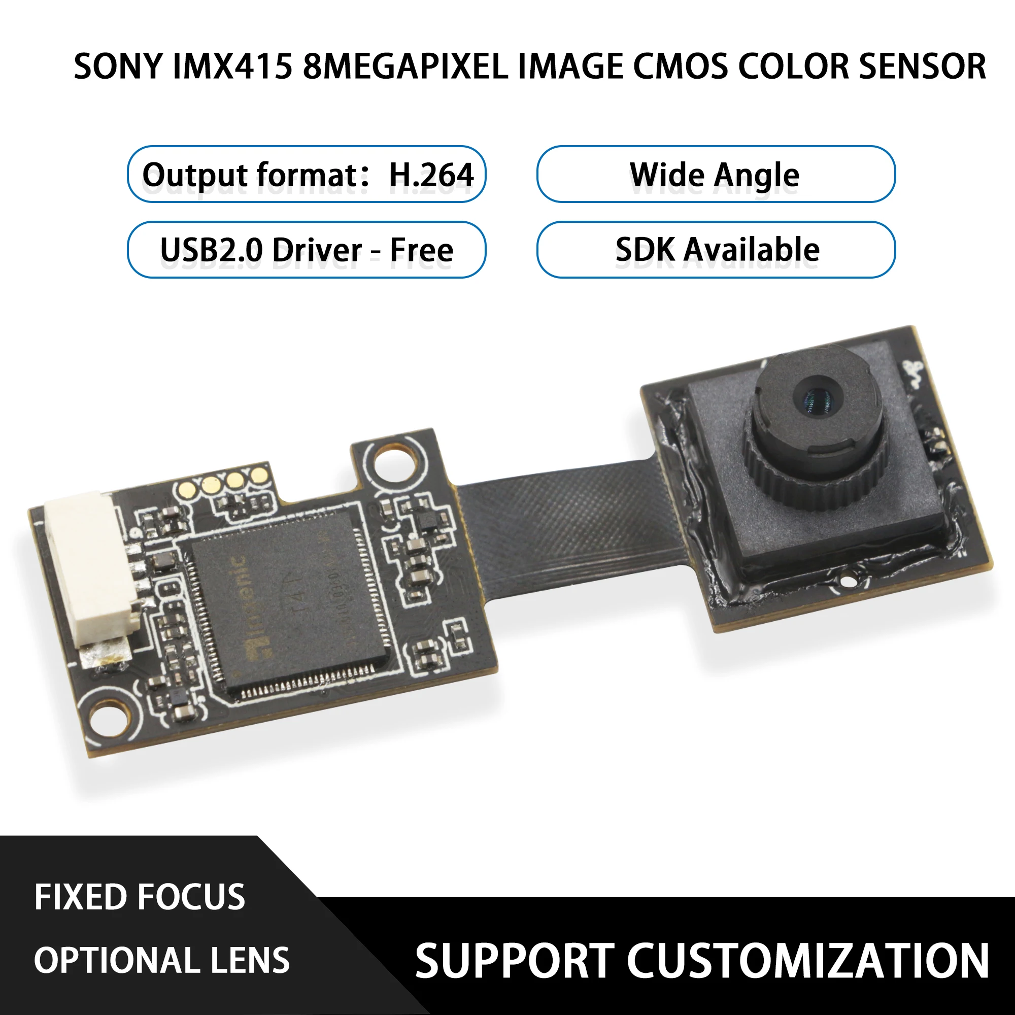 8MP IMX415 Camera Module - 4K CMOS Sensor USB2.0 Interface