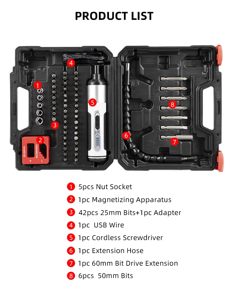 Professional Cordless Electric Screwdriver Sets Box Household Tools ...