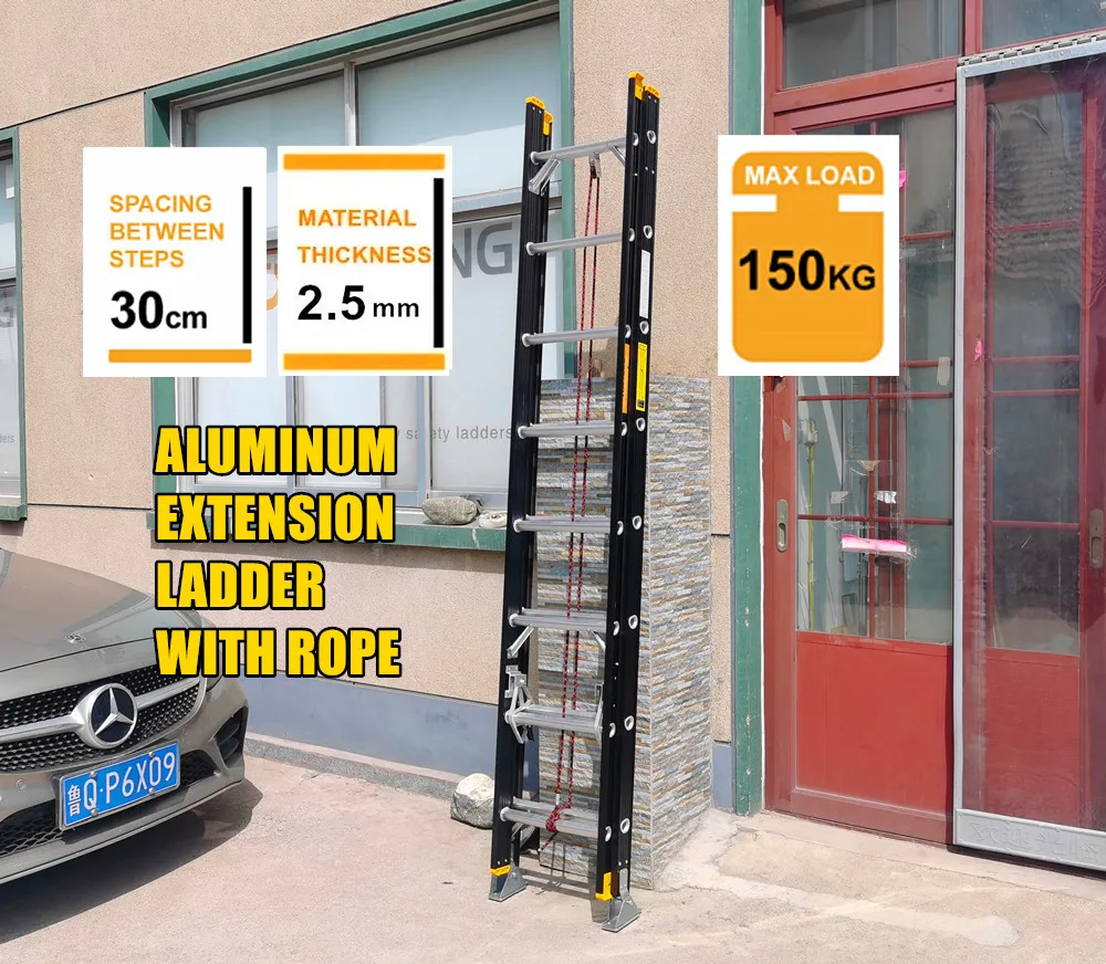 Two Sheet Black Color Treatment Aluminum Sliding Telescopic Extending ...