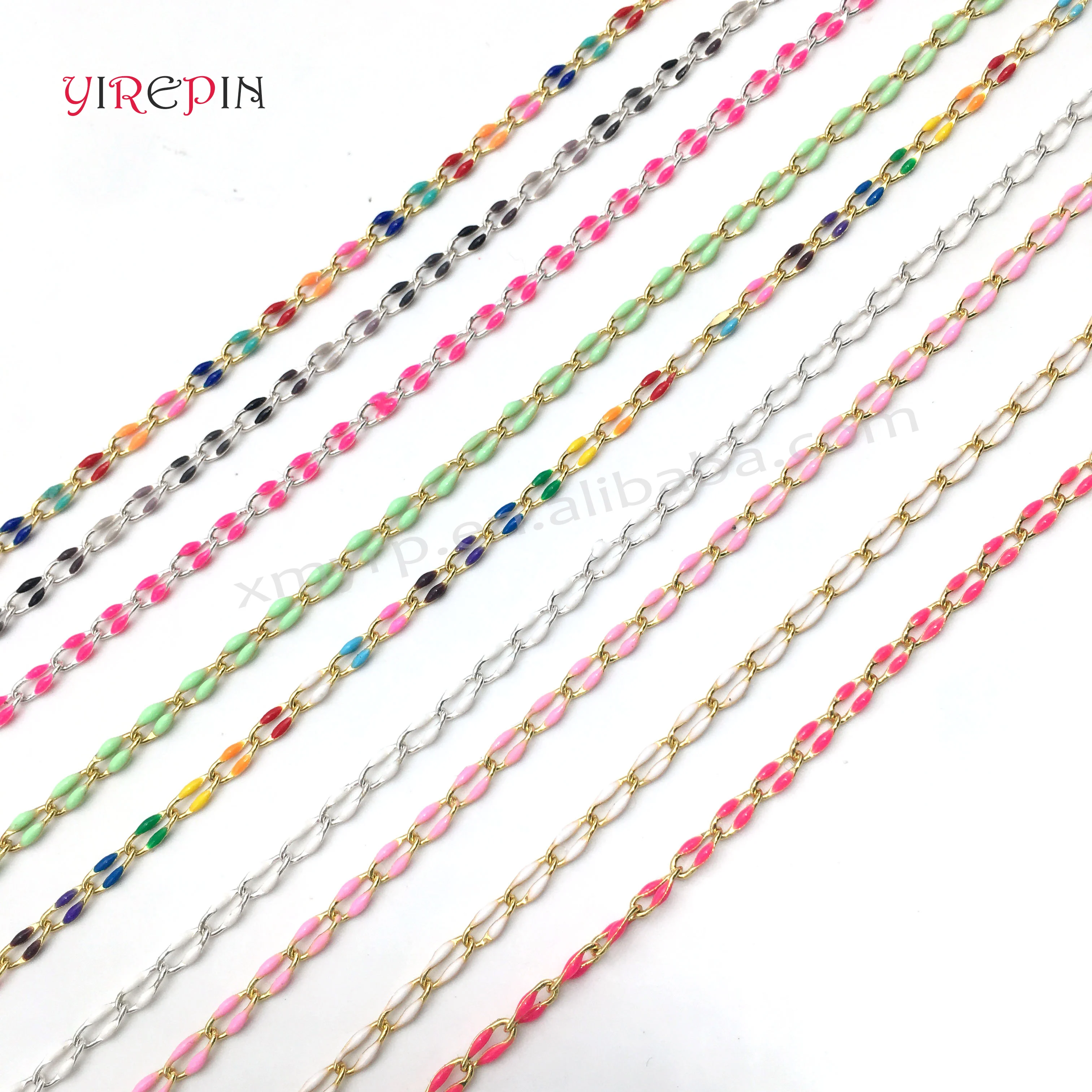 Handmade Gold Plated Colorful Enamel Link Chain Custom Wholesale Bulk ...