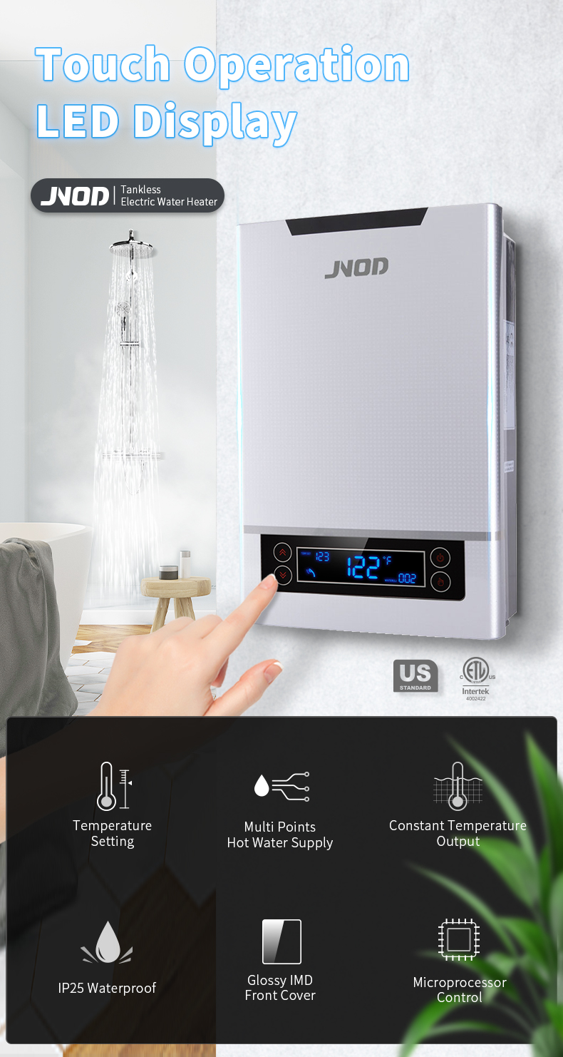 JNOD Whole House Wall Mounted Electric Shower Heater Tankless Instant ...