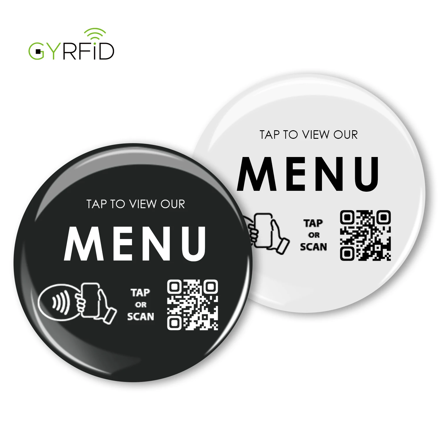 Custom View Our Menu Tap Card Round NFC Epoxy Restaurant Table NFC ...