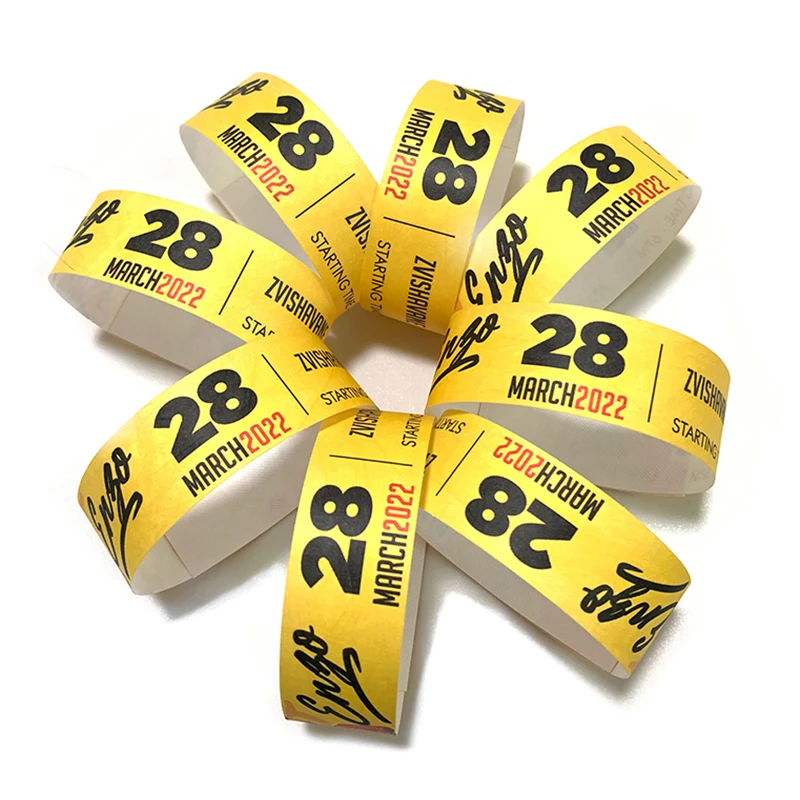 Custom Cheap Concert Entry Event Ticket 3/4 Inch Sheet Tyvek Wrist Band ...